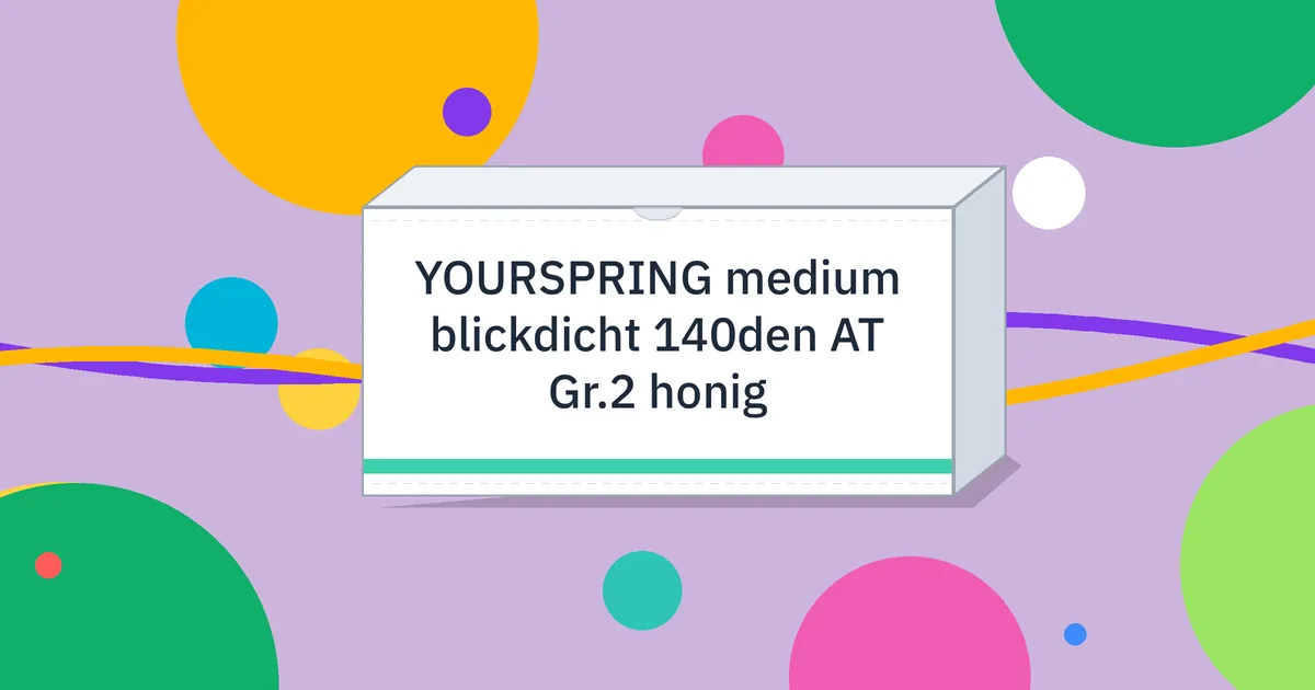 Symbolbild: Packung mit der Aufschrift YOURSPRING medium blickdicht 140den AT Gr.2 honig (PZN 18057905) – Verfügbarkeit und Bezug in Apotheken in Frankfurt am Main