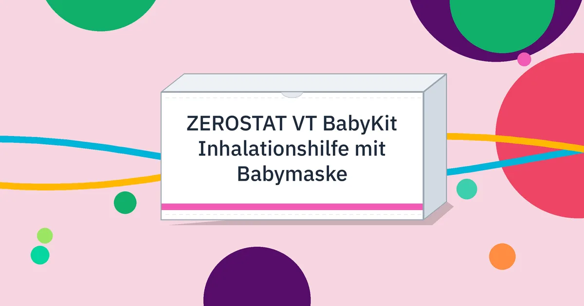 Symbolbild: Packung mit der Aufschrift ZEROSTAT VT BabyKit Inhalationshilfe mit Babymaske (PZN 11072296) – Verfügbarkeit und Bezug in Apotheken in Frankfurt am Main