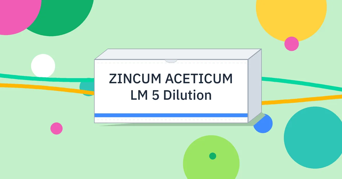 Symbolbild: Packung mit der Aufschrift ZINCUM ACETICUM LM 5 Dilution (PZN 13289410) – Verfügbarkeit und Bezug in Apotheken in Frankfurt am Main