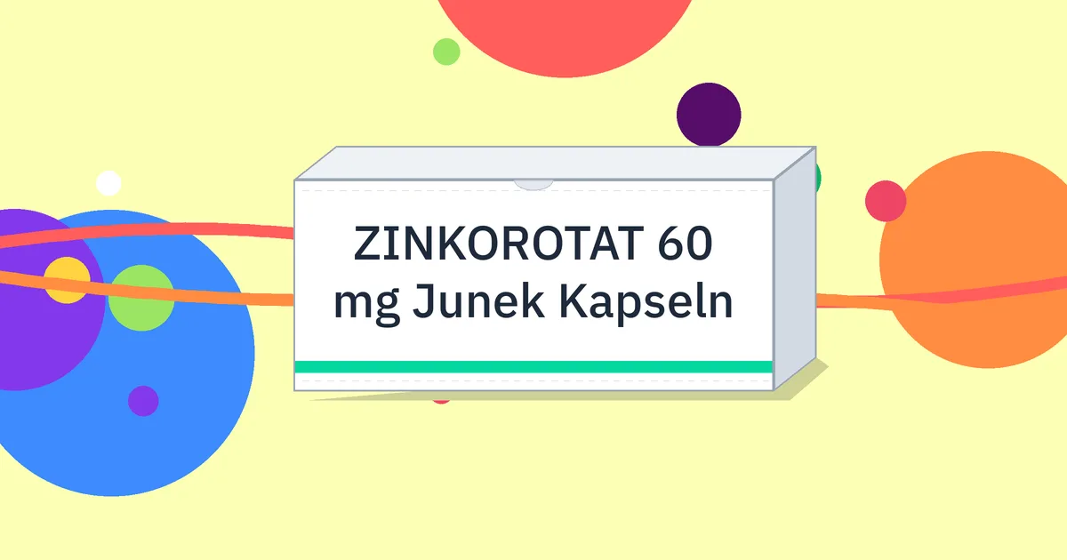 Symbolbild: Packung mit der Aufschrift ZINKOROTAT 60 mg Junek Kapseln (PZN 11072735) – Verfügbarkeit und Bezug in Apotheken in Frankfurt am Main