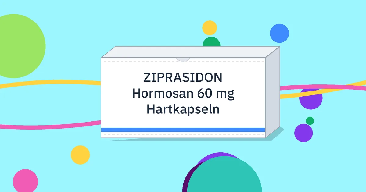 Symbolbild: Packung mit der Aufschrift ZIPRASIDON Hormosan 60 mg Hartkapseln (PZN 01154679) – Verfügbarkeit und Bezug in Apotheken in Frankfurt am Main