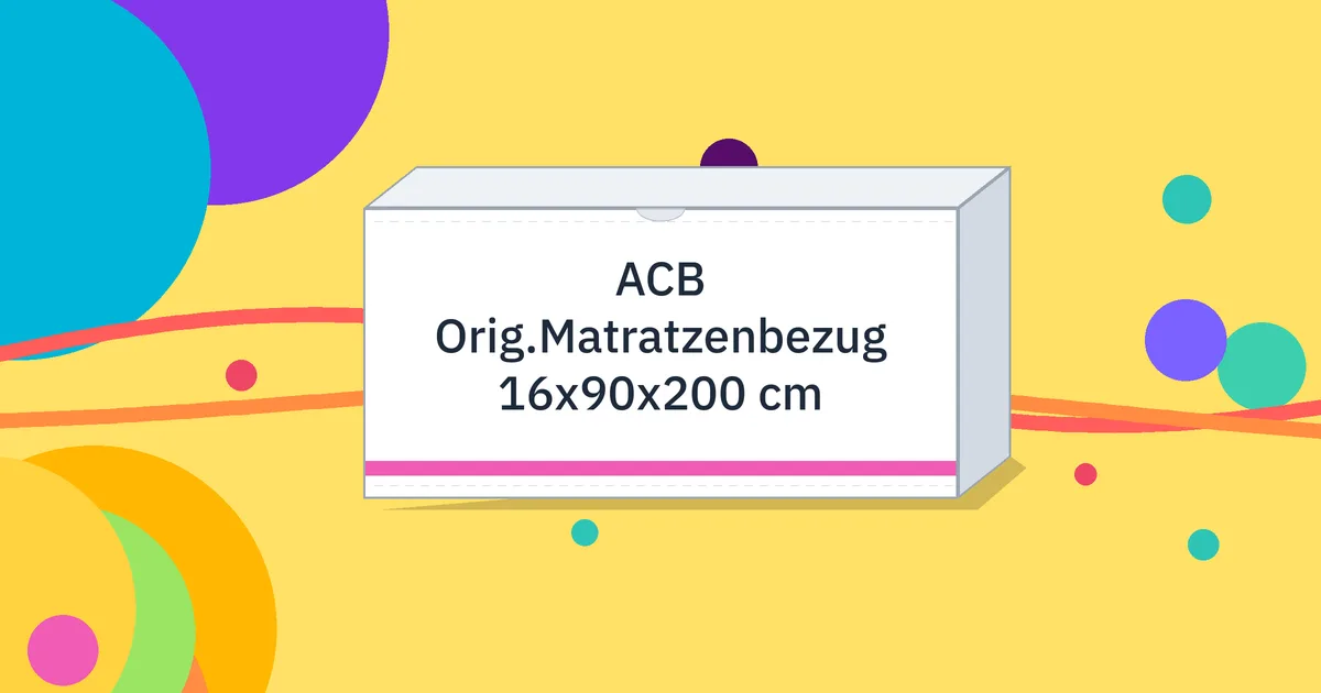 Symbolbild: Packung mit der Aufschrift ACB Orig.Matratzenbezug 16x90x200 cm (PZN 11664565) – Verfügbarkeit und Bezug in Apotheken in Frankfurt am Main
