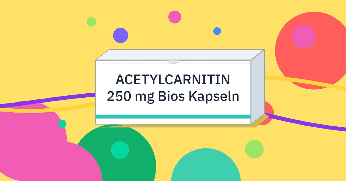 Symbolbild: Packung mit der Aufschrift ACETYLCARNITIN 250 mg Bios Kapseln (PZN 09719738) – Verfügbarkeit und Bezug in Apotheken in Frankfurt am Main
