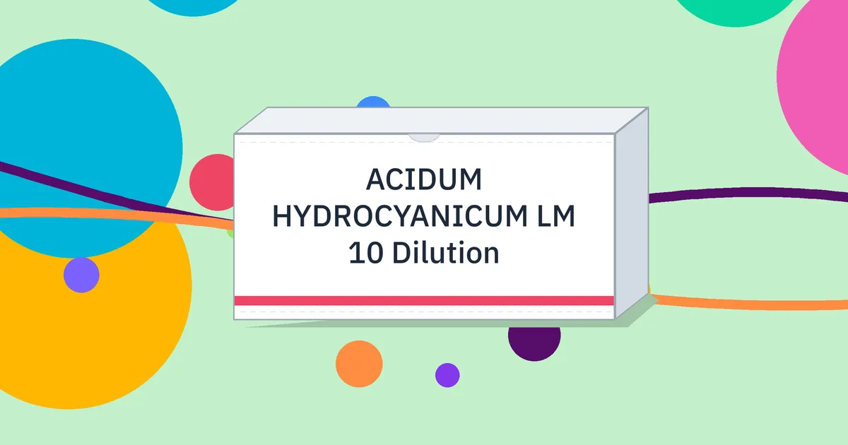 Symbolbild: Packung mit der Aufschrift ACIDUM HYDROCYANICUM LM 10 Dilution (PZN 13278240) – Verfügbarkeit und Bezug in Apotheken in Frankfurt am Main