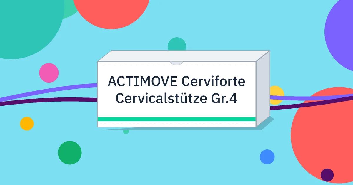 Symbolbild: Packung mit der Aufschrift ACTIMOVE Cerviforte Cervicalstütze Gr.4 (PZN 18223054) – Verfügbarkeit und Bezug in Apotheken in Frankfurt am Main