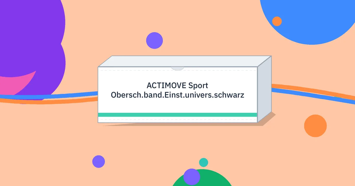 Symbolbild: Packung mit der Aufschrift ACTIMOVE Sport Obersch.band.Einst.univers.schwarz (PZN 18328385) – Verfügbarkeit und Bezug in Apotheken in Frankfurt am Main