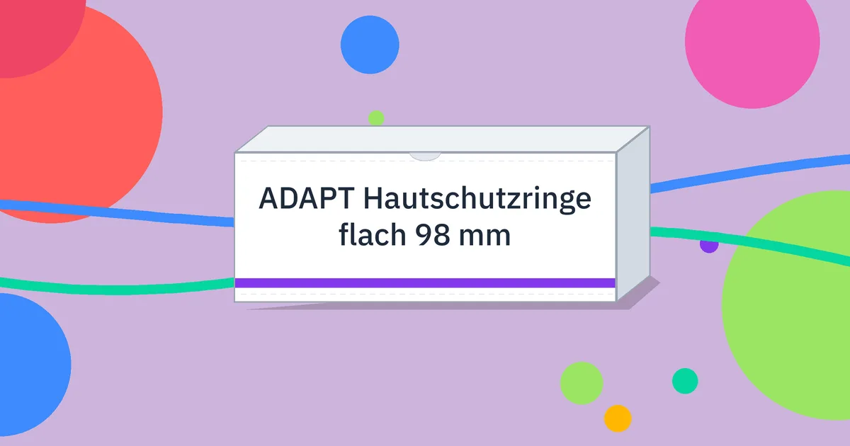 Symbolbild: Packung mit der Aufschrift ADAPT Hautschutzringe flach 98 mm (PZN 05854830) – Verfügbarkeit und Bezug in Apotheken in Frankfurt am Main
