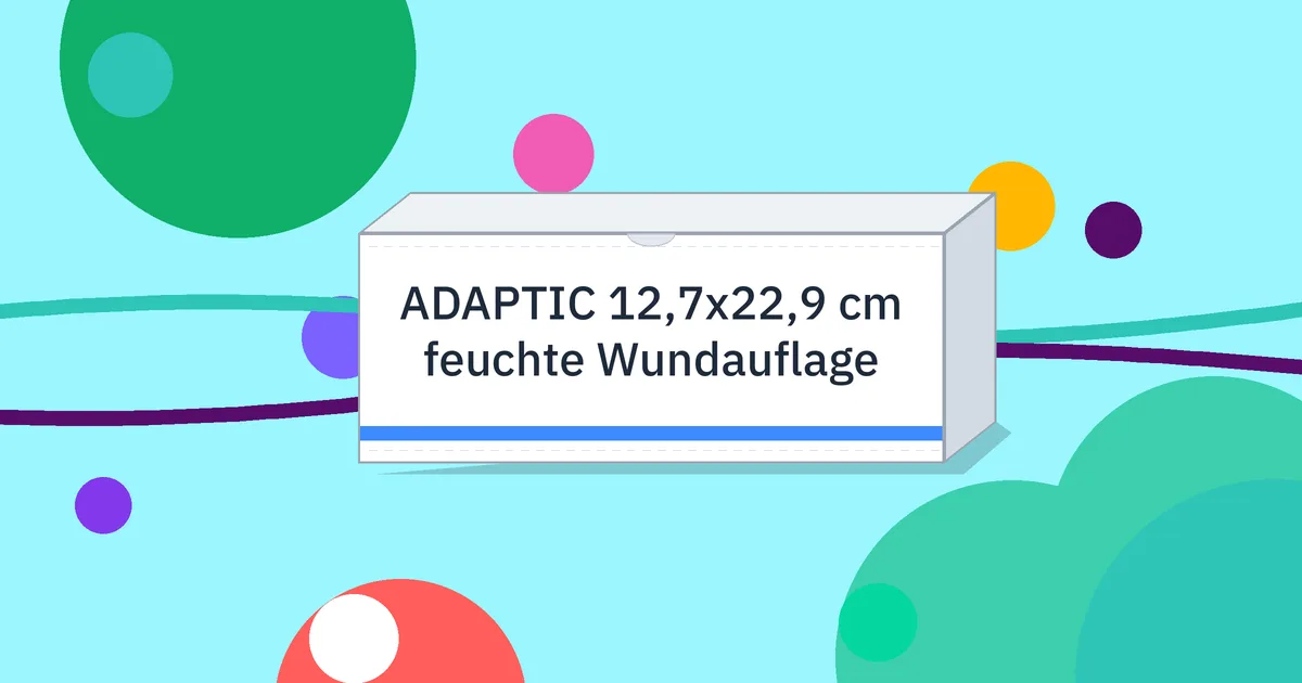 Symbolbild: Packung mit der Aufschrift ADAPTIC 12,7x22,9 cm feuchte Wundauflage (PZN 18799854) – Verfügbarkeit und Bezug in Apotheken in Frankfurt am Main
