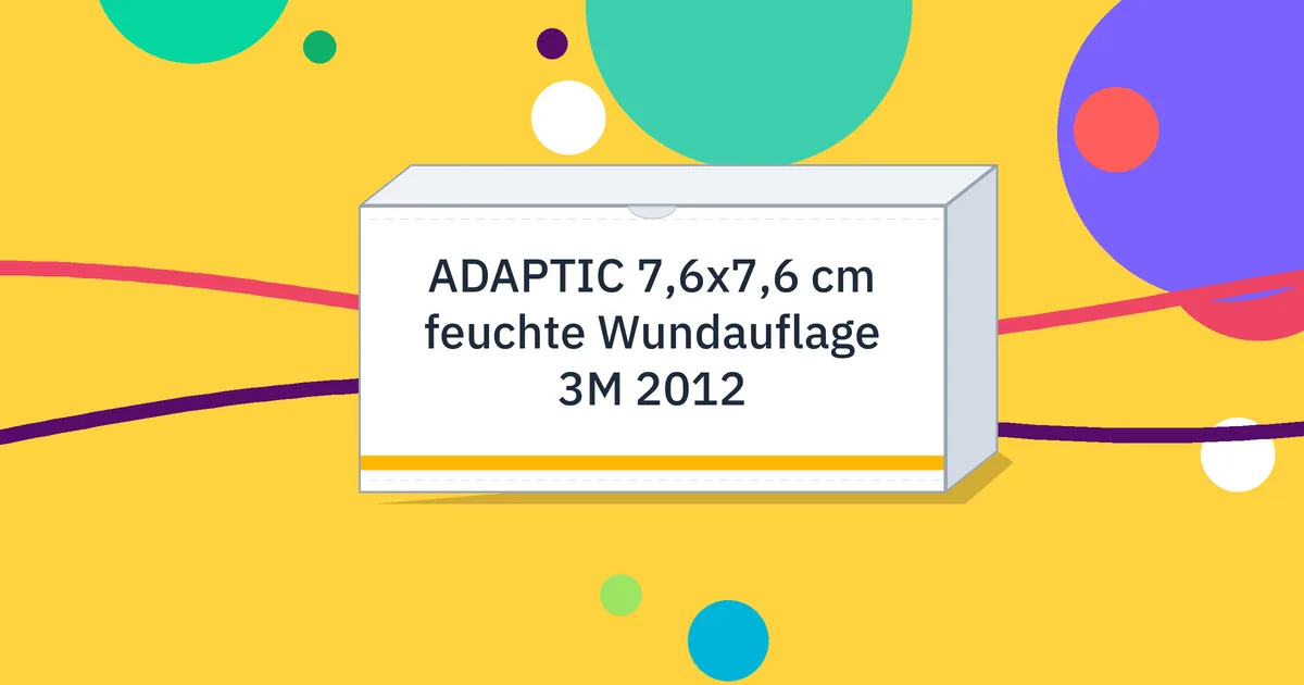 Symbolbild: Packung mit der Aufschrift ADAPTIC 7,6x7,6 cm feuchte Wundauflage 3M 2012 (PZN 19366815) – Verfügbarkeit und Bezug in Apotheken in Frankfurt am Main