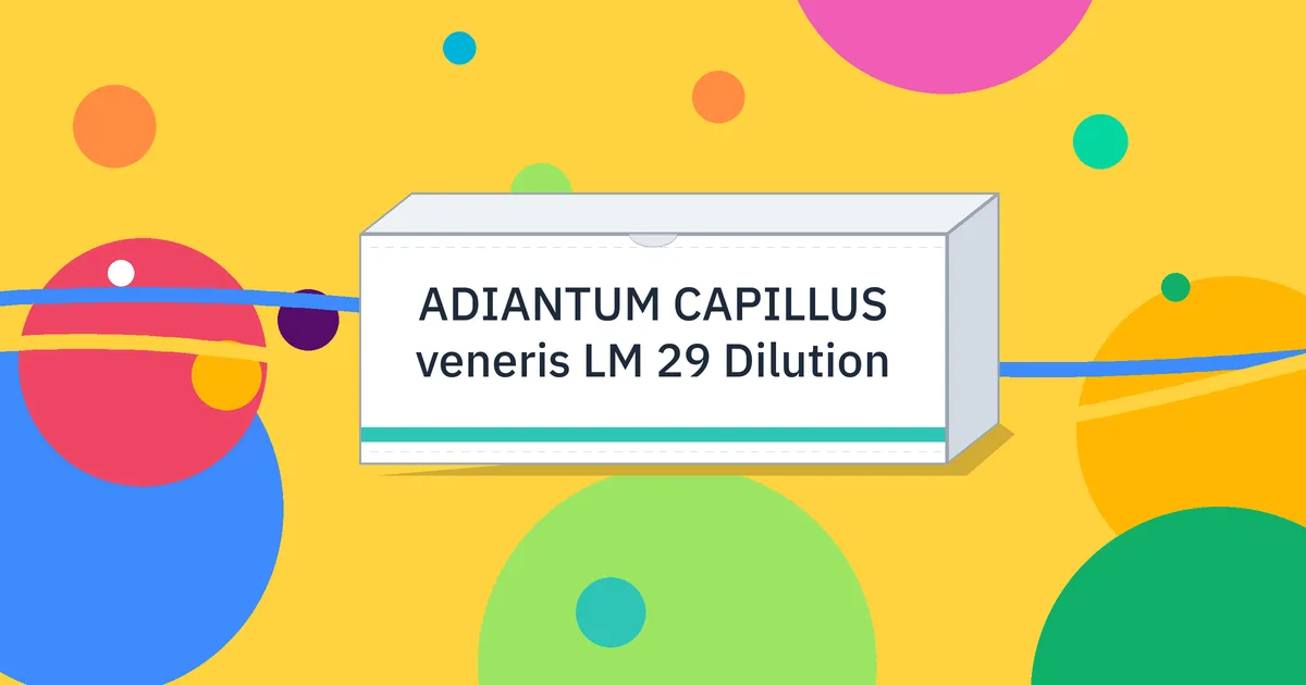 Symbolbild: Packung mit der Aufschrift ADIANTUM CAPILLUS veneris LM 29 Dilution (PZN 13295847) – Verfügbarkeit und Bezug in Apotheken in Frankfurt am Main