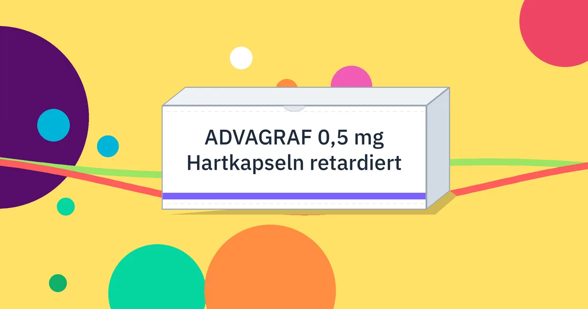 Symbolbild: Packung mit der Aufschrift ADVAGRAF 0,5 mg Hartkapseln retardiert (PZN 12557794) – Verfügbarkeit und Bezug in Apotheken in Frankfurt am Main