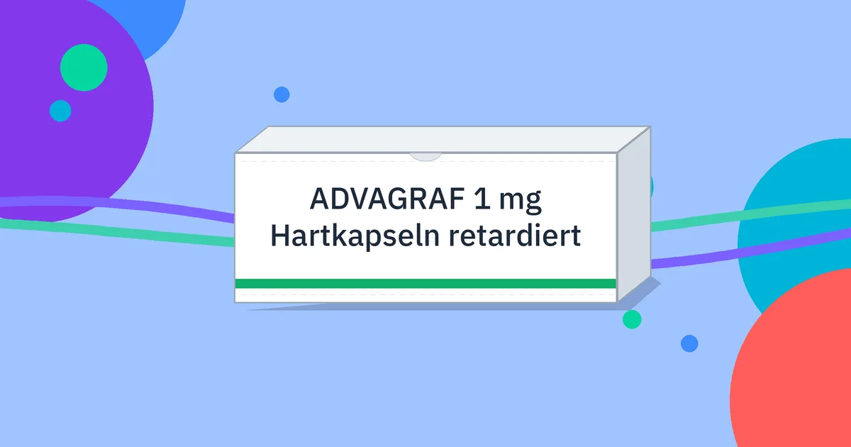 Symbolbild: Packung mit der Aufschrift ADVAGRAF 1 mg Hartkapseln retardiert (PZN 16037577) – Verfügbarkeit und Bezug in Apotheken in Frankfurt am Main