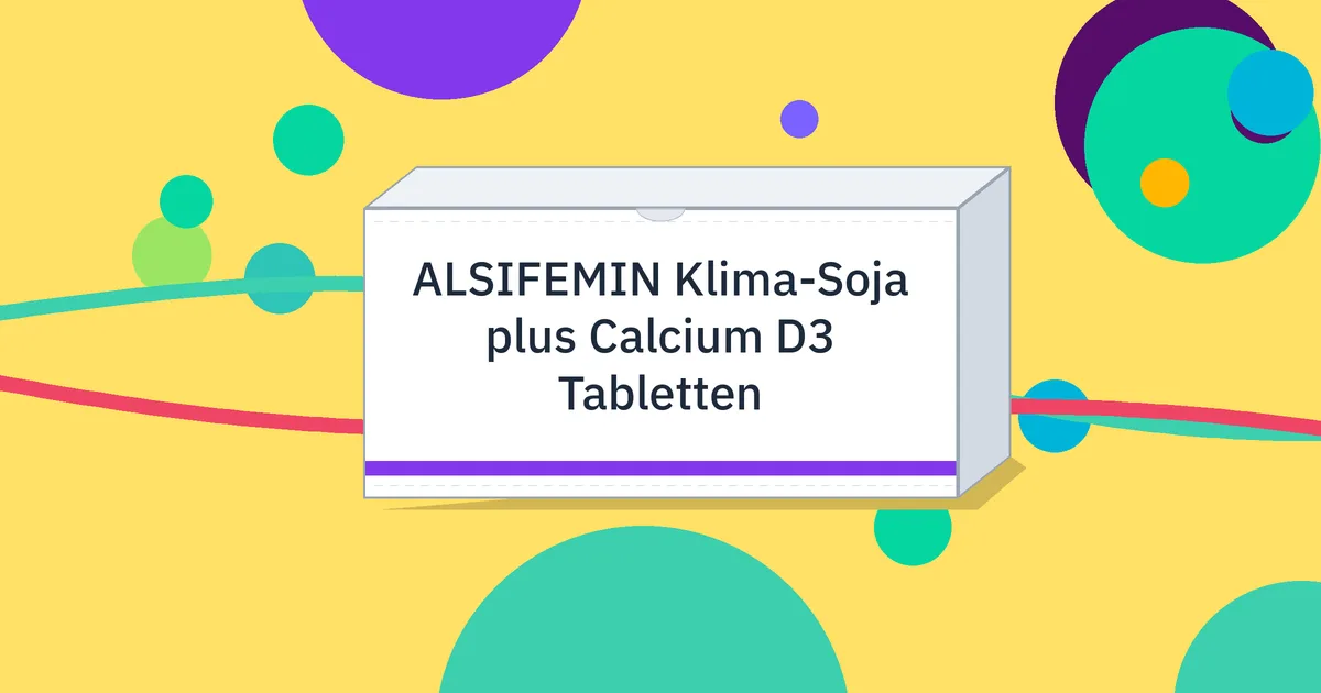 Symbolbild: Packung mit der Aufschrift ALSIFEMIN Klima-Soja plus Calcium D3 Tabletten (PZN 01698356) – Verfügbarkeit und Bezug in Apotheken in Frankfurt am Main