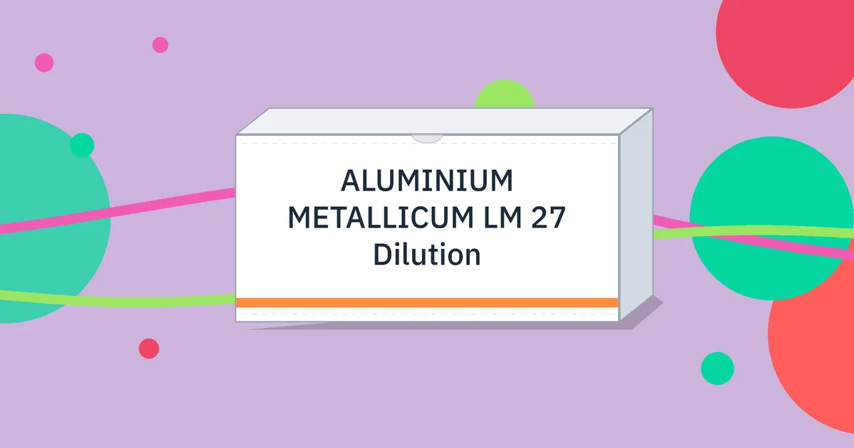 Symbolbild: Packung mit der Aufschrift ALUMINIUM METALLICUM LM 27 Dilution (PZN 12759523) – Verfügbarkeit und Bezug in Apotheken in Frankfurt am Main