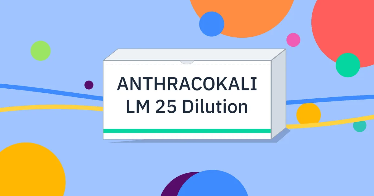 Symbolbild: Packung mit der Aufschrift ANTHRACOKALI LM 25 Dilution (PZN 13371382) – Verfügbarkeit und Bezug in Apotheken in Frankfurt am Main