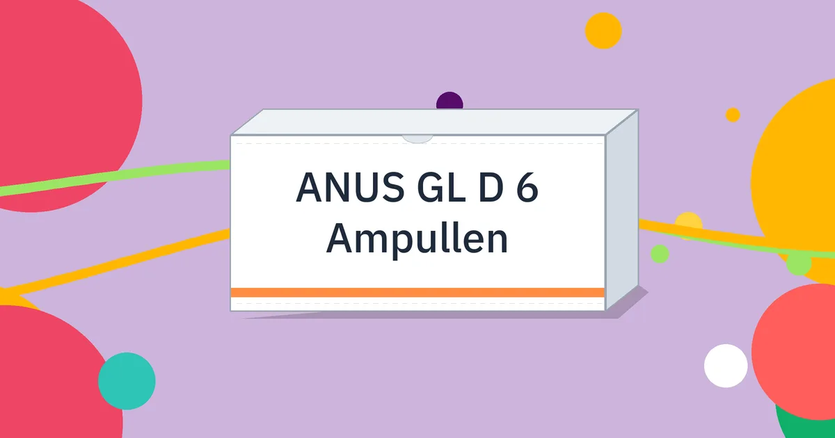 Symbolbild: Packung mit der Aufschrift ANUS GL D 6 Ampullen (PZN 02900854) – Verfügbarkeit und Bezug in Apotheken in Frankfurt am Main