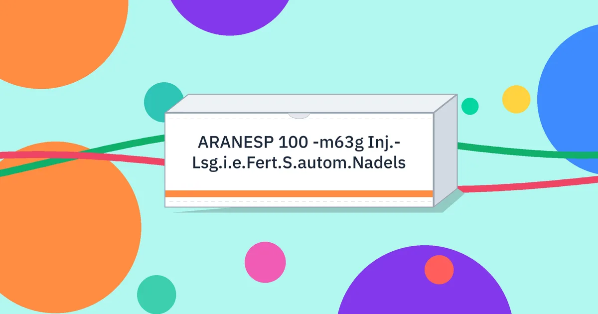 Symbolbild: Packung mit der Aufschrift ARANESP 100 -m63g Inj.-Lsg.i.e.Fert.S.autom.Nadels (PZN 06811099) – Verfügbarkeit und Bezug in Apotheken in Frankfurt am Main