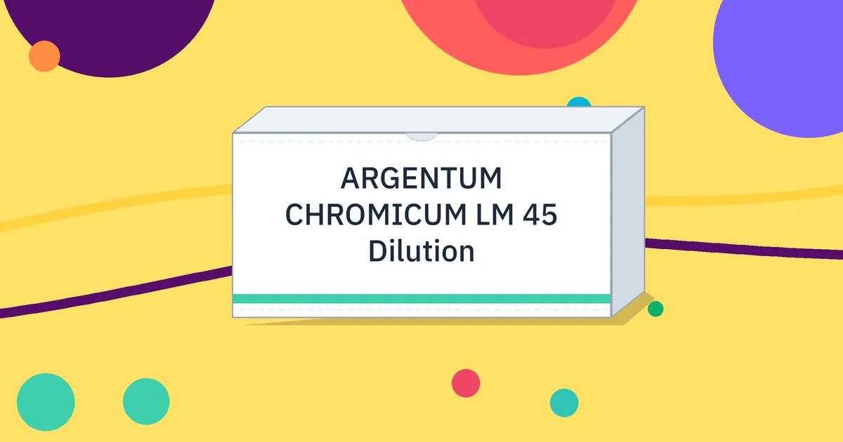 Symbolbild: Packung mit der Aufschrift ARGENTUM CHROMICUM LM 45 Dilution (PZN 13389962) – Verfügbarkeit und Bezug in Apotheken in Frankfurt am Main