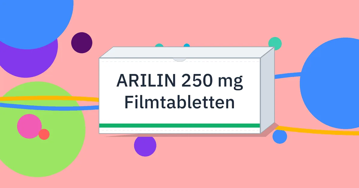 Symbolbild: Packung mit der Aufschrift ARILIN 250 mg Filmtabletten (PZN 19500521) – Verfügbarkeit und Bezug in Apotheken in Frankfurt am Main
