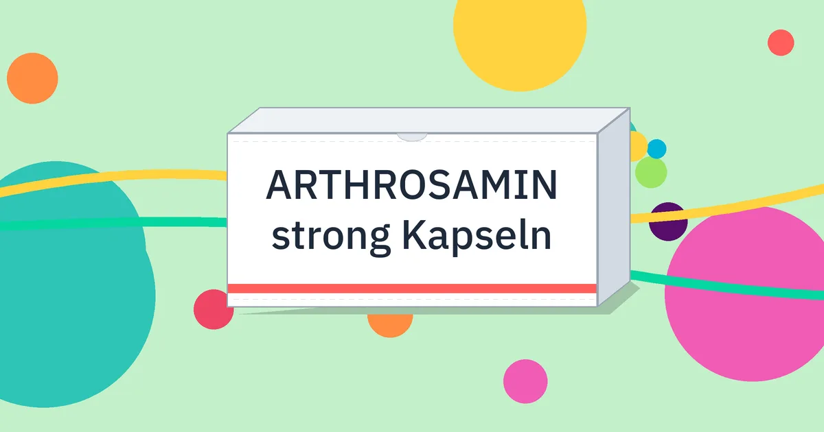 Symbolbild: Packung mit der Aufschrift ARTHROSAMIN strong Kapseln (PZN 00012084) – Verfügbarkeit und Bezug in Apotheken in Frankfurt am Main
