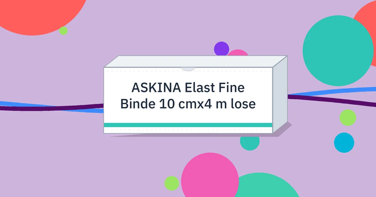 Symbolbild: Packung mit der Aufschrift ASKINA Elast Fine Binde 10 cmx4 m lose (PZN 16515692) – Verfügbarkeit und Bezug in Apotheken in Frankfurt am Main