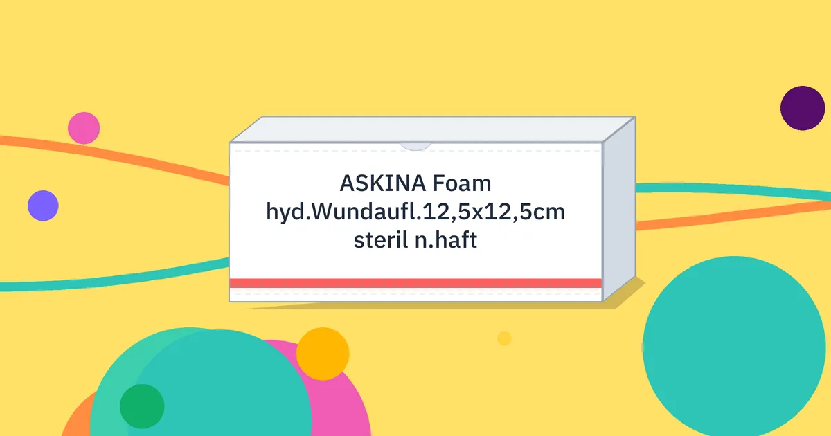 Symbolbild: Packung mit der Aufschrift ASKINA Foam hyd.Wundaufl.12,5x12,5cm steril n.haft (PZN 19194538) – Verfügbarkeit und Bezug in Apotheken in Frankfurt am Main