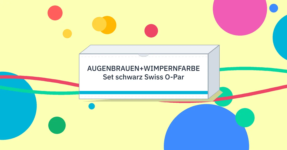 Symbolbild: Packung mit der Aufschrift AUGENBRAUEN+WIMPERNFARBE Set schwarz Swiss O-Par (PZN 07392345) – Verfügbarkeit und Bezug in Apotheken in Frankfurt am Main