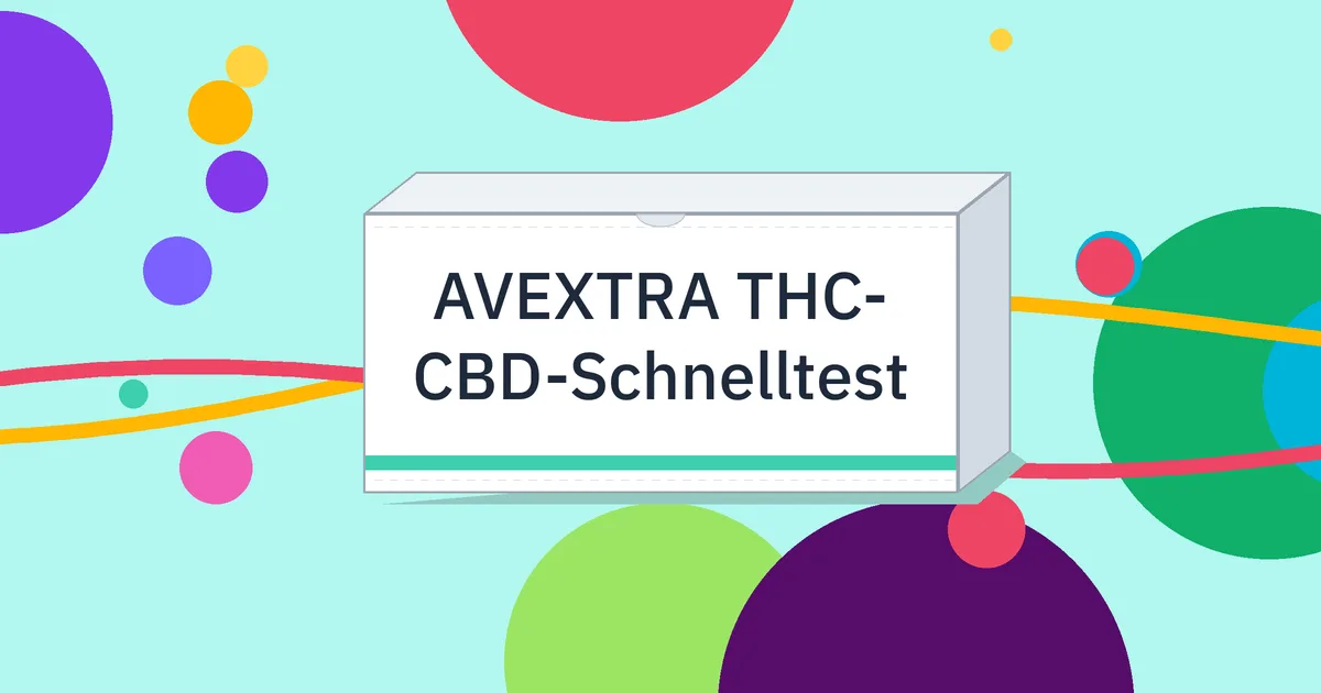 Symbolbild: Packung mit der Aufschrift AVEXTRA THC-CBD-Schnelltest (PZN 19461910) – Verfügbarkeit und Bezug in Apotheken in Frankfurt am Main