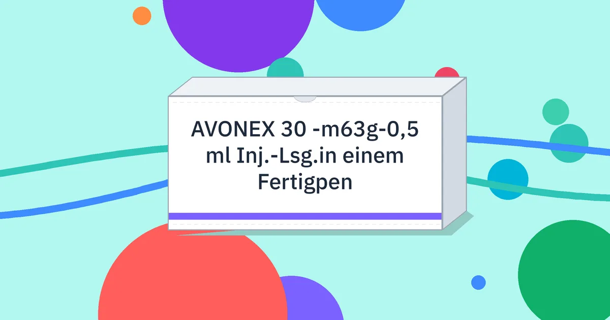 Symbolbild: Packung mit der Aufschrift AVONEX 30 -m63g-0,5 ml Inj.-Lsg.in einem Fertigpen (PZN 09536601) – Verfügbarkeit und Bezug in Apotheken in Frankfurt am Main
