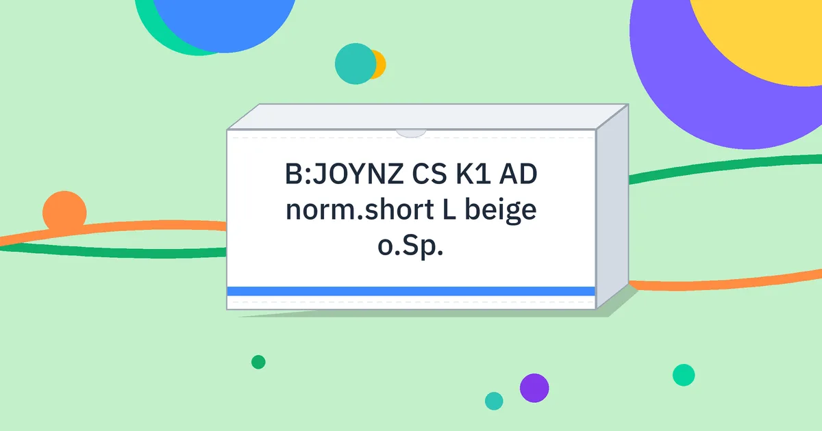 Symbolbild: Packung mit der Aufschrift B:JOYNZ CS K1 AD norm.short L beige o.Sp. (PZN 20527933) – Verfügbarkeit und Bezug in Apotheken in Frankfurt am Main