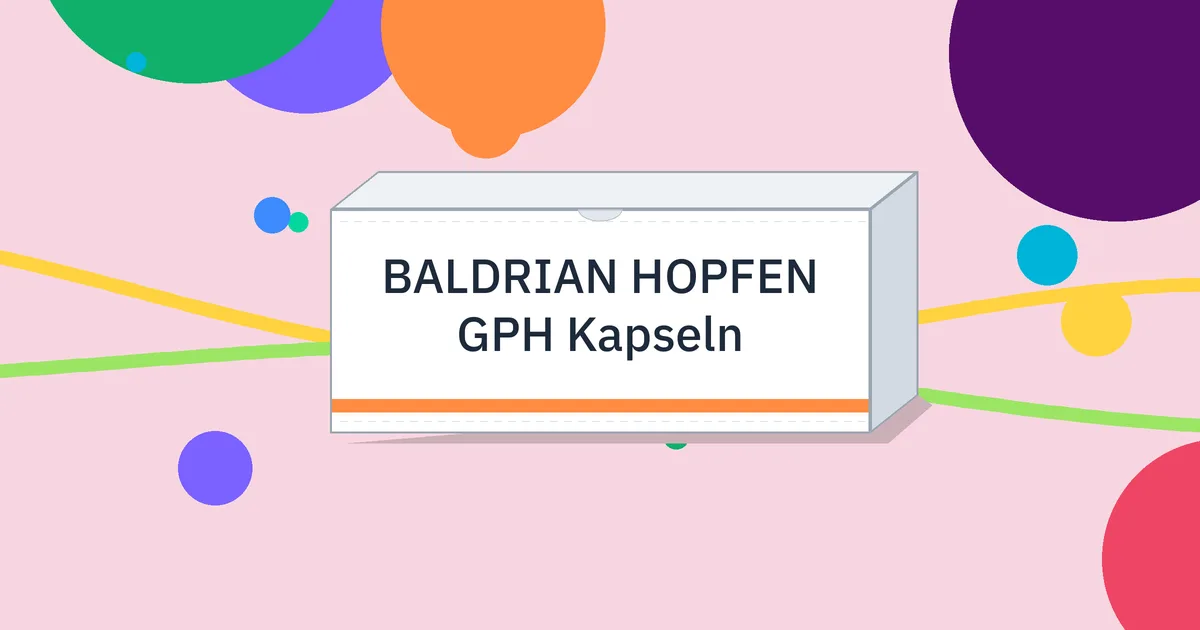 Symbolbild: Packung mit der Aufschrift BALDRIAN HOPFEN GPH Kapseln (PZN 09645247) – Verfügbarkeit und Bezug in Apotheken in Frankfurt am Main