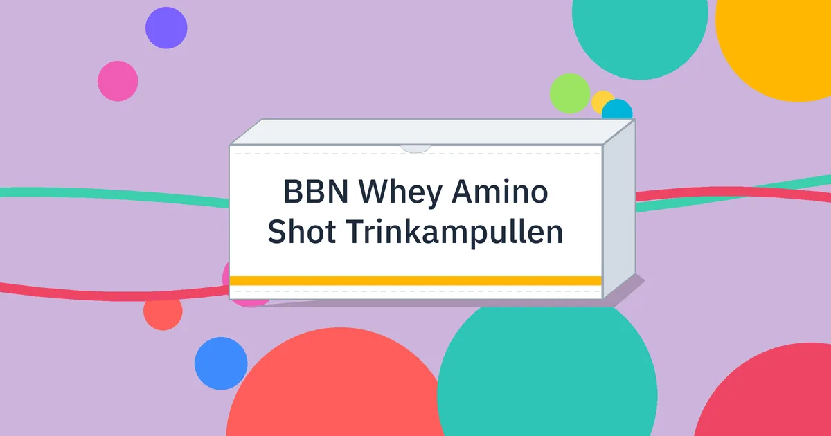 Symbolbild: Packung mit der Aufschrift BBN Whey Amino Shot Trinkampullen (PZN 19367559) – Verfügbarkeit und Bezug in Apotheken in Frankfurt am Main