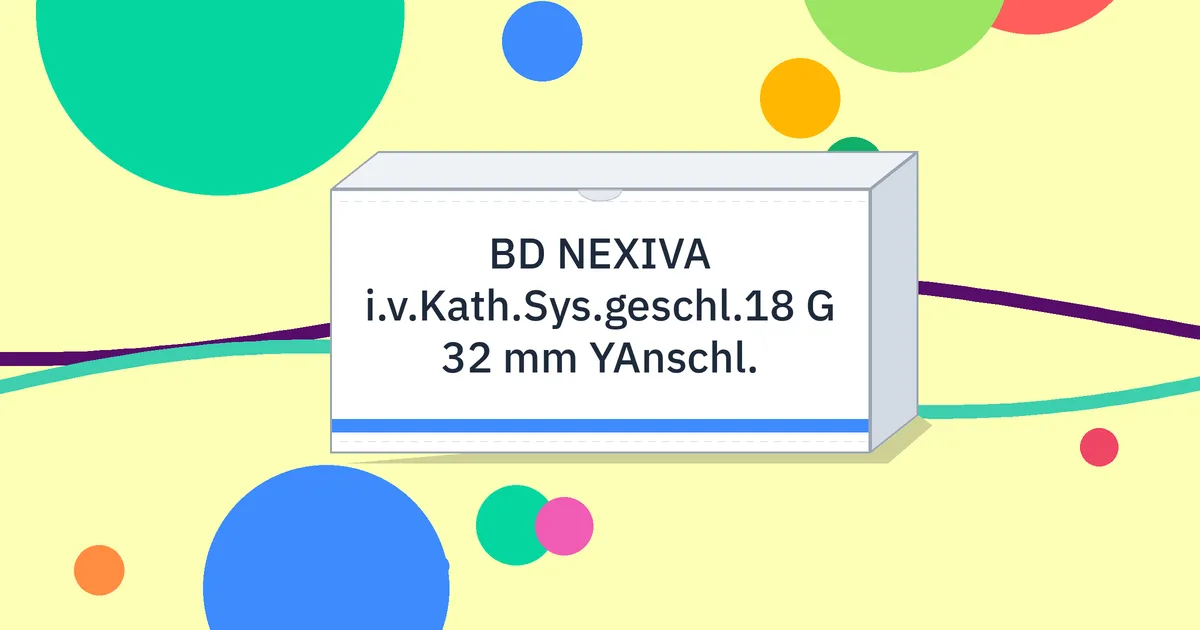 Symbolbild: Packung mit der Aufschrift BD NEXIVA i.v.Kath.Sys.geschl.18 G 32 mm YAnschl. (PZN 08404429) – Verfügbarkeit und Bezug in Apotheken in Frankfurt am Main