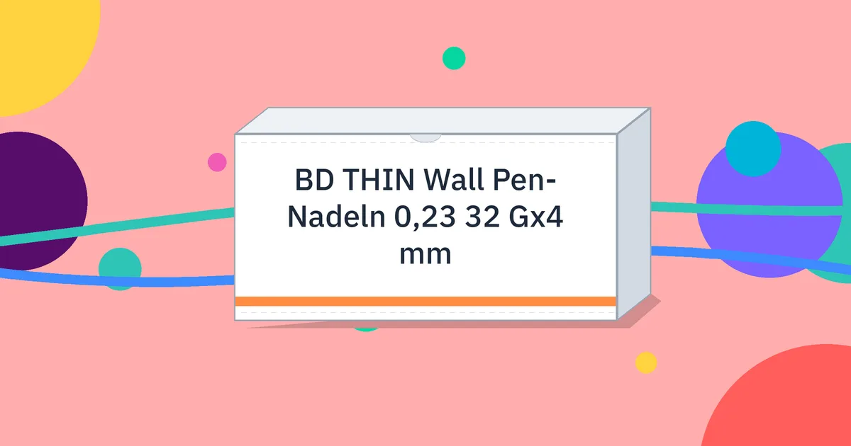 Symbolbild: Packung mit der Aufschrift BD THIN Wall Pen-Nadeln 0,23 32 Gx4 mm (PZN 19156420) – Verfügbarkeit und Bezug in Apotheken in Frankfurt am Main