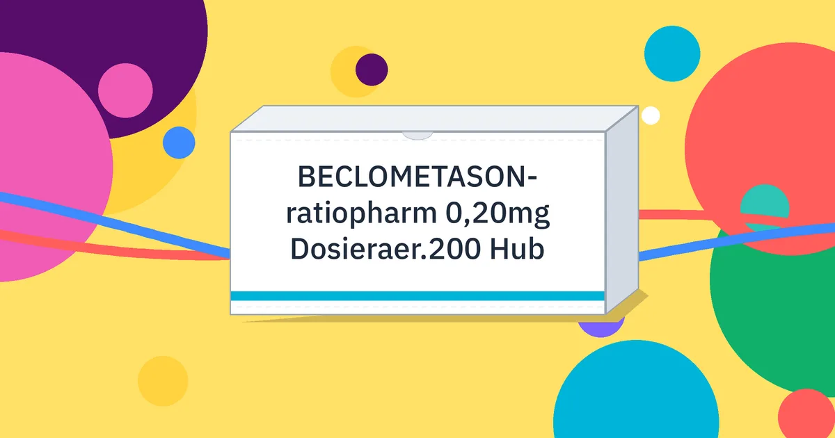 Symbolbild: Packung mit der Aufschrift BECLOMETASON-ratiopharm 0,20mg Dosieraer.200 Hub (PZN 01660253) – Verfügbarkeit und Bezug in Apotheken in Frankfurt am Main