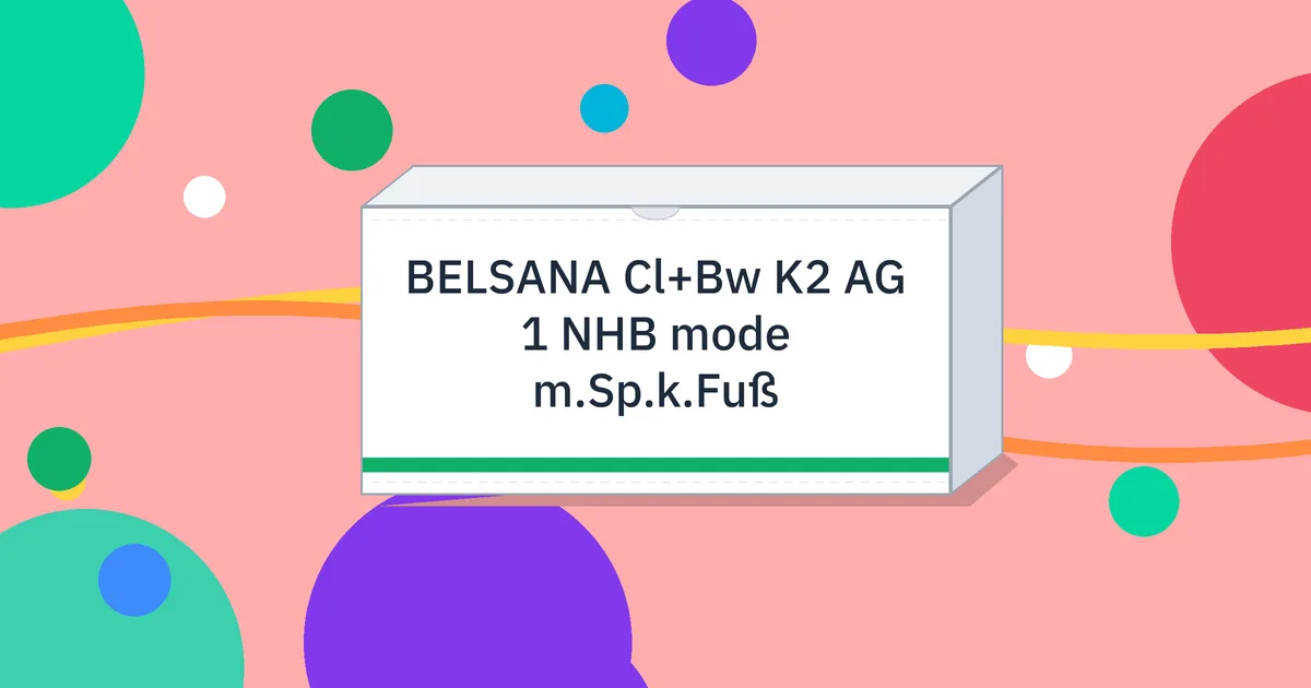 Symbolbild: Packung mit der Aufschrift BELSANA Cl+Bw K2 AG 1 NHB mode m.Sp.k.Fuß (PZN 12242576) – Verfügbarkeit und Bezug in Apotheken in Frankfurt am Main