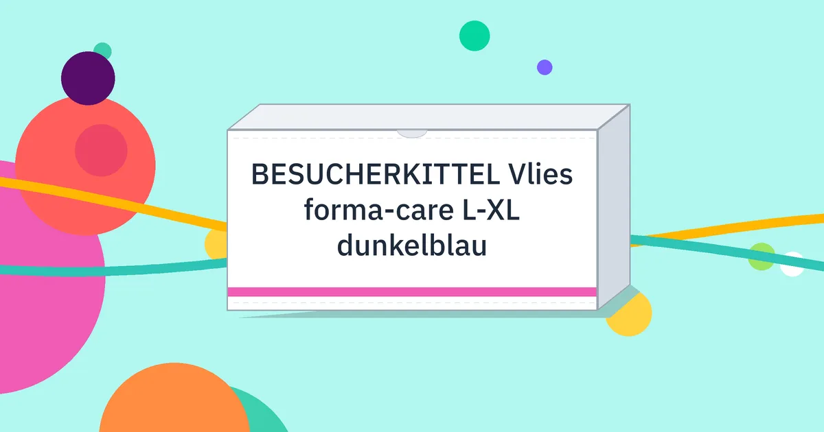 Symbolbild: Packung mit der Aufschrift BESUCHERKITTEL Vlies forma-care L-XL dunkelblau (PZN 12373060) – Verfügbarkeit und Bezug in Apotheken in Frankfurt am Main