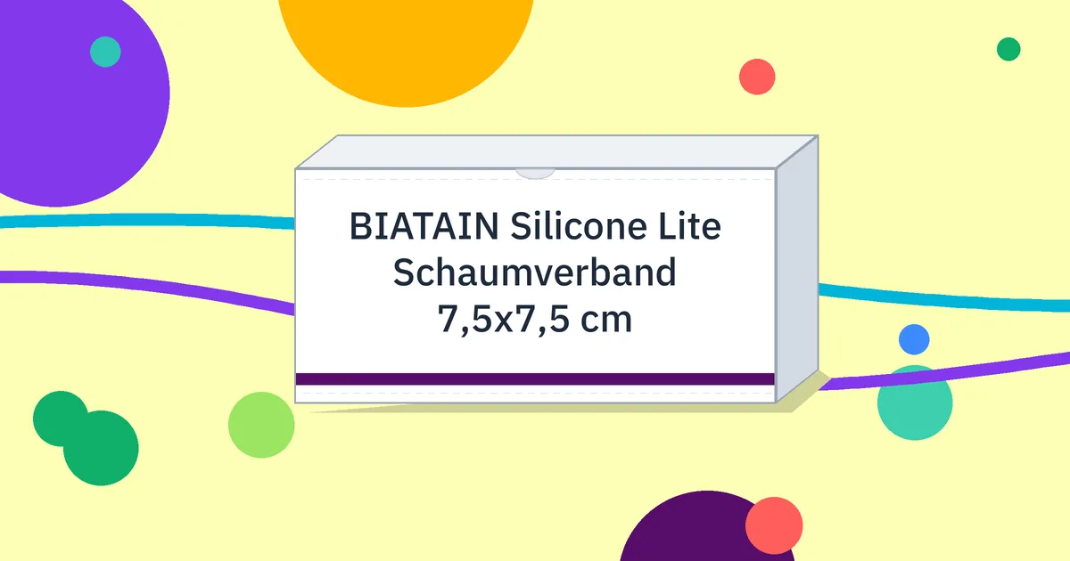 Symbolbild: Packung mit der Aufschrift BIATAIN Silicone Lite Schaumverband 7,5x7,5 cm (PZN 19699126) – Verfügbarkeit und Bezug in Apotheken in Frankfurt am Main