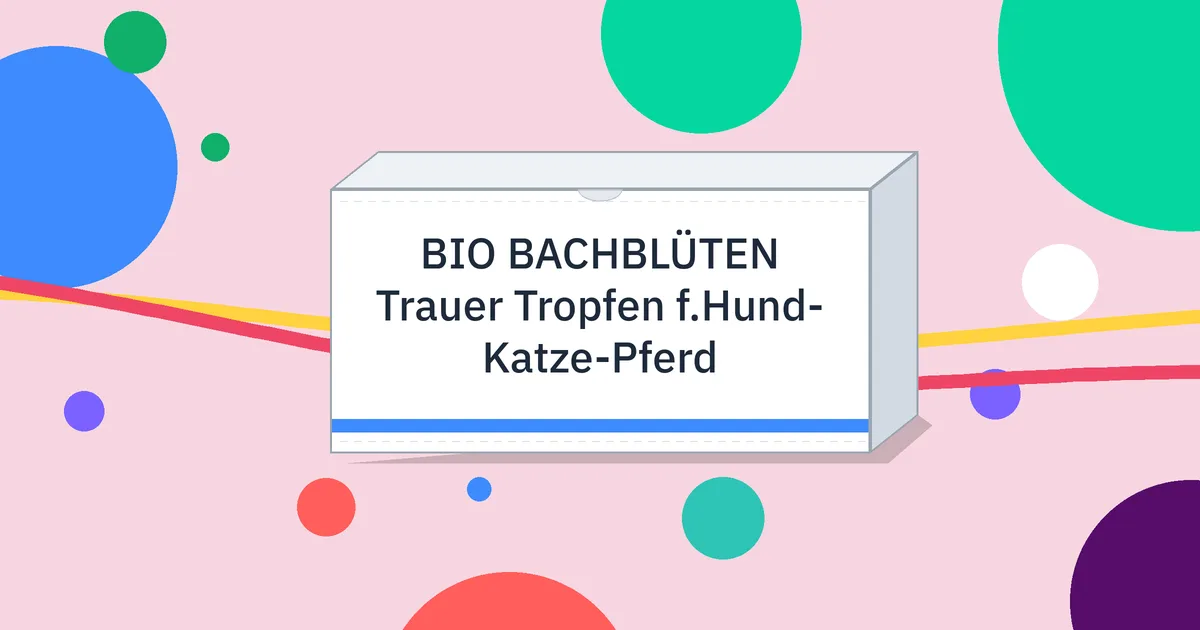 Symbolbild: Packung mit der Aufschrift BIO BACHBLÜTEN Trauer Tropfen f.Hund-Katze-Pferd (PZN 11597343) – Verfügbarkeit und Bezug in Apotheken in Frankfurt am Main