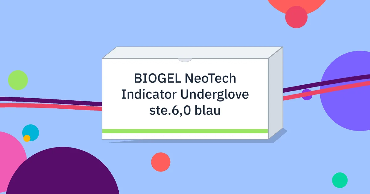 Symbolbild: Packung mit der Aufschrift BIOGEL NeoTech Indicator Underglove ste.6,0 blau (PZN 20866523) – Verfügbarkeit und Bezug in Apotheken in Frankfurt am Main