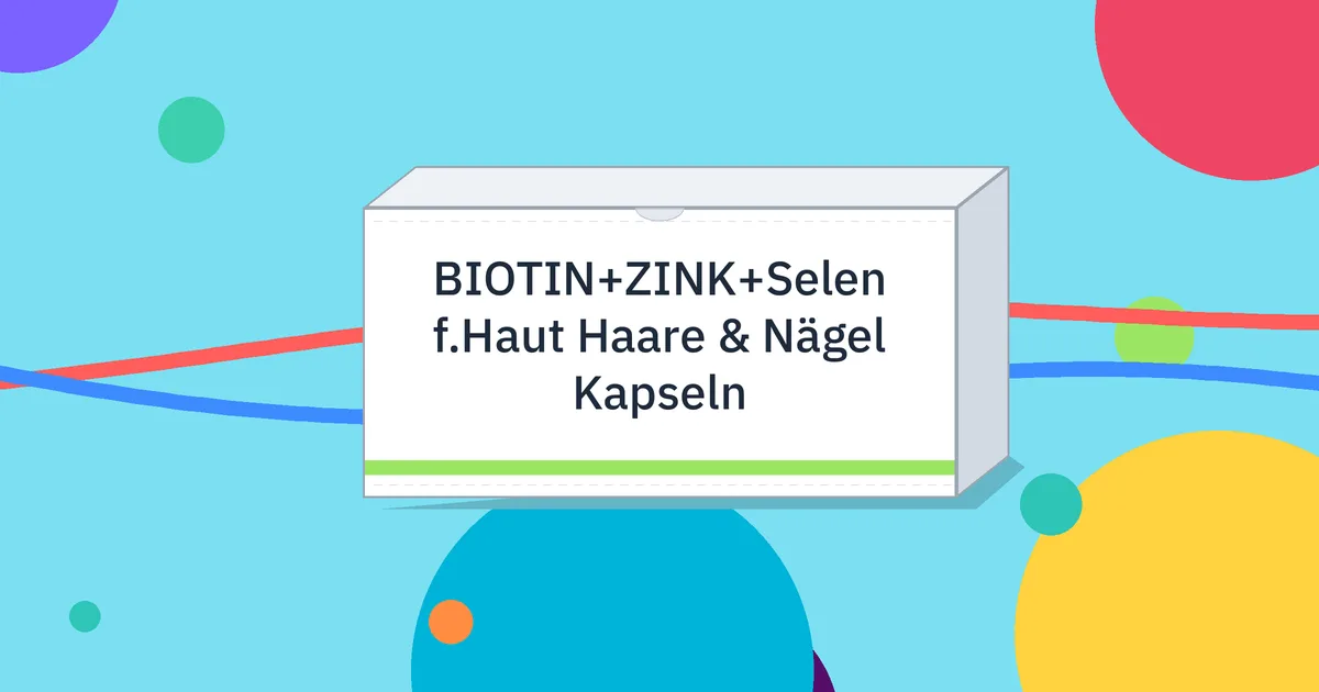 Symbolbild: Packung mit der Aufschrift BIOTIN+ZINK+Selen f.Haut Haare & Nägel Kapseln (PZN 18033218) – Verfügbarkeit und Bezug in Apotheken in Frankfurt am Main