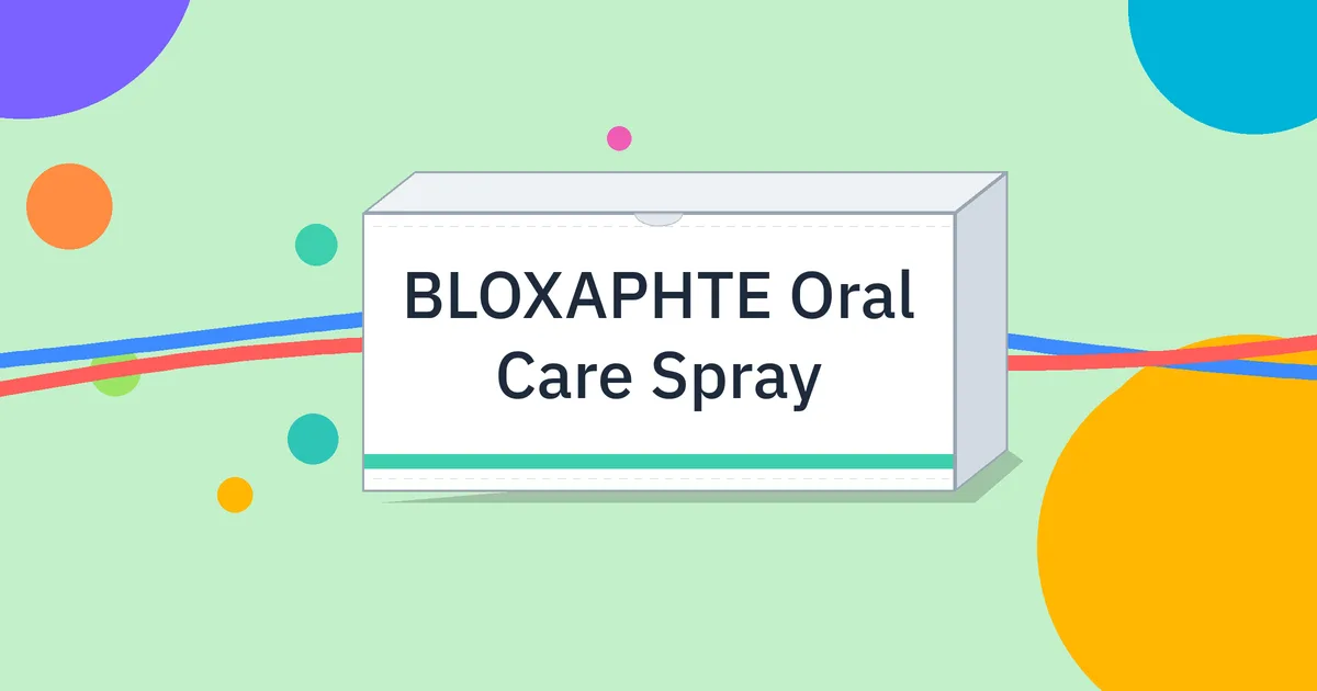 Symbolbild: Packung mit der Aufschrift BLOXAPHTE Oral Care Spray (PZN 13983234) – Verfügbarkeit und Bezug in Apotheken in Frankfurt am Main