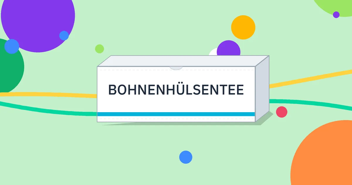 Symbolbild: Packung mit der Aufschrift BOHNENHÜLSENTEE (PZN 00429878) – Verfügbarkeit und Bezug in Apotheken in Frankfurt am Main