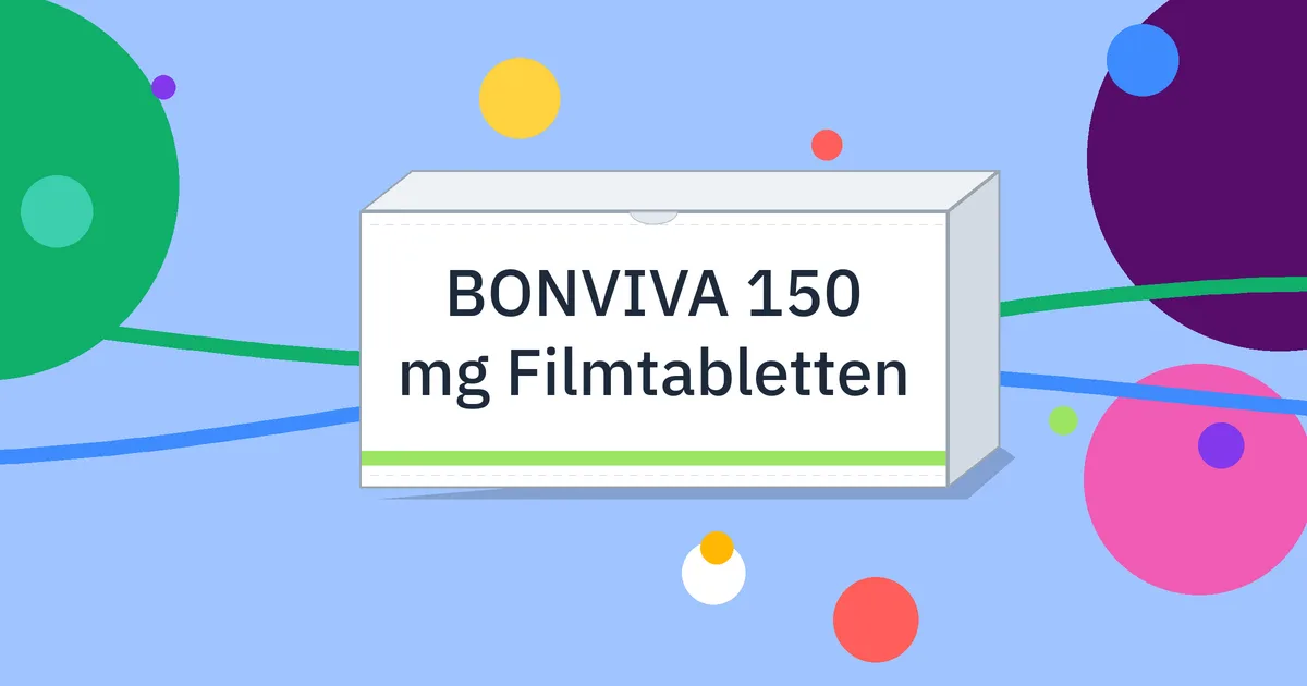 Symbolbild: Packung mit der Aufschrift BONVIVA 150 mg Filmtabletten (PZN 02512402) – Verfügbarkeit und Bezug in Apotheken in Frankfurt am Main