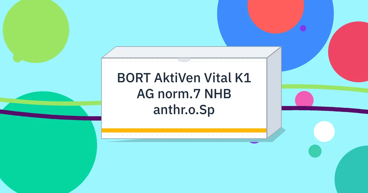 Symbolbild: Packung mit der Aufschrift BORT AktiVen Vital K1 AG norm.7 NHB anthr.o.Sp (PZN 13733508) – Verfügbarkeit und Bezug in Apotheken in Frankfurt am Main