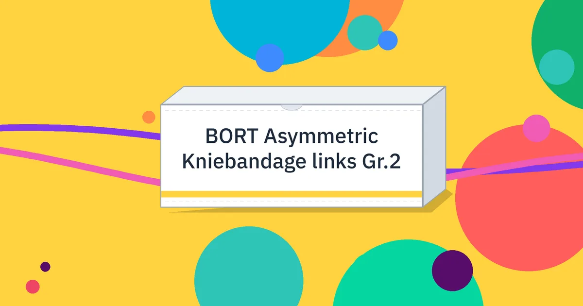 Symbolbild: Packung mit der Aufschrift BORT Asymmetric Kniebandage links Gr.2 (PZN 16843344) – Verfügbarkeit und Bezug in Apotheken in Frankfurt am Main