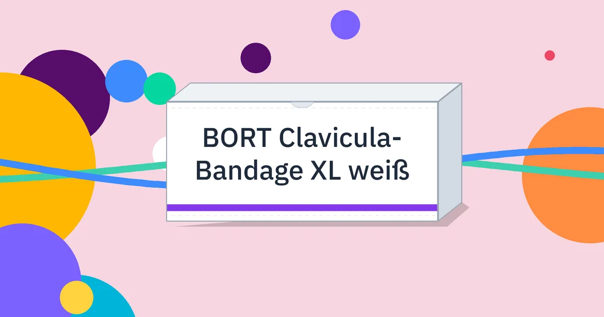 Symbolbild: Packung mit der Aufschrift BORT Clavicula-Bandage XL weiß (PZN 09443288) – Verfügbarkeit und Bezug in Apotheken in Frankfurt am Main