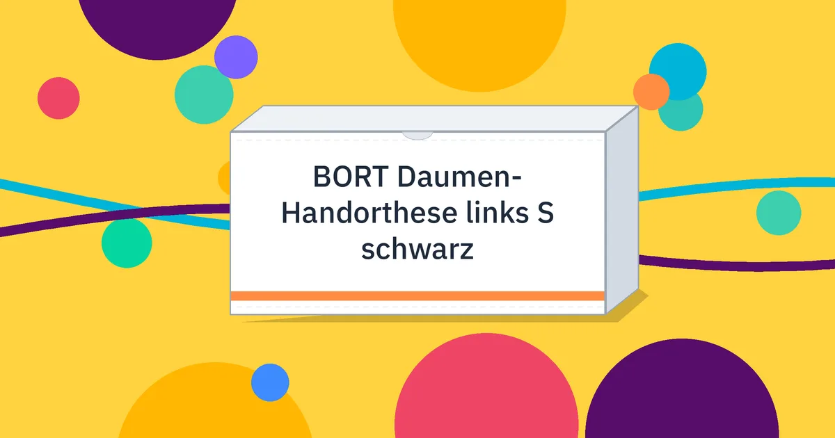 Symbolbild: Packung mit der Aufschrift BORT Daumen-Handorthese links S schwarz (PZN 04671346) – Verfügbarkeit und Bezug in Apotheken in Frankfurt am Main