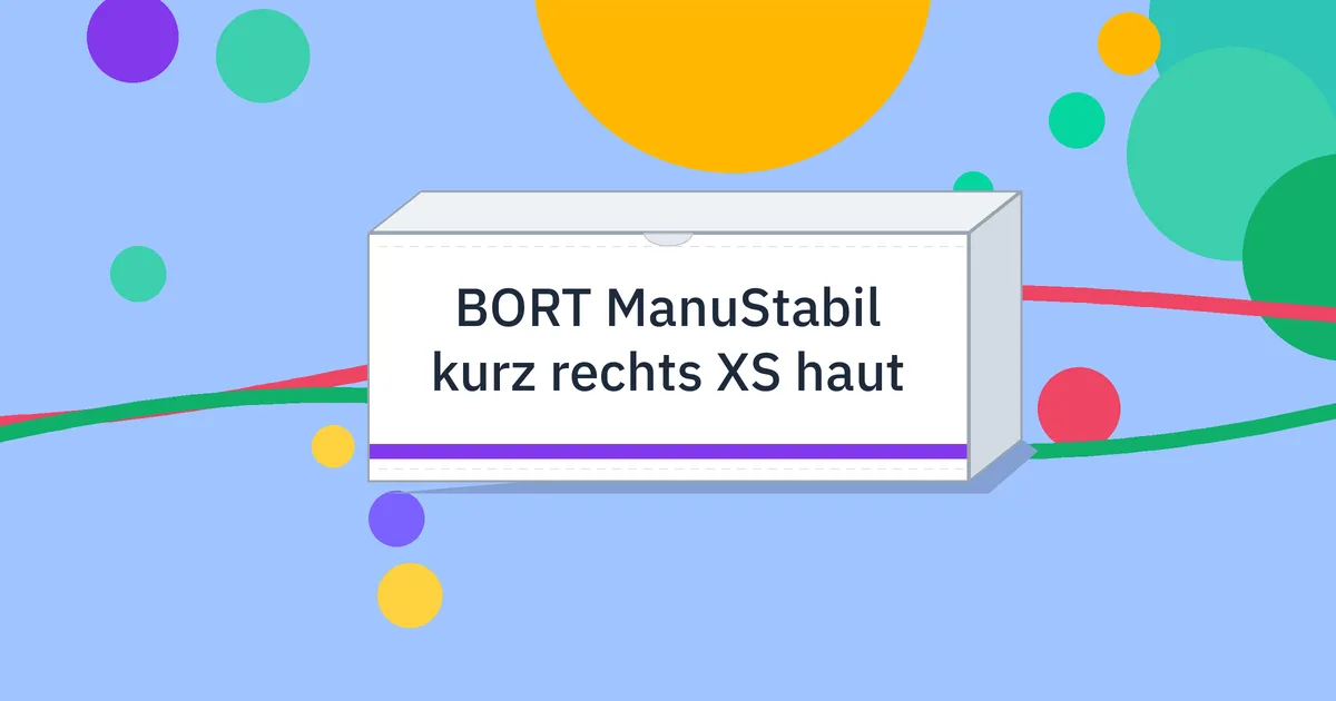 Symbolbild: Packung mit der Aufschrift BORT ManuStabil kurz rechts XS haut (PZN 04196098) – Verfügbarkeit und Bezug in Apotheken in Frankfurt am Main