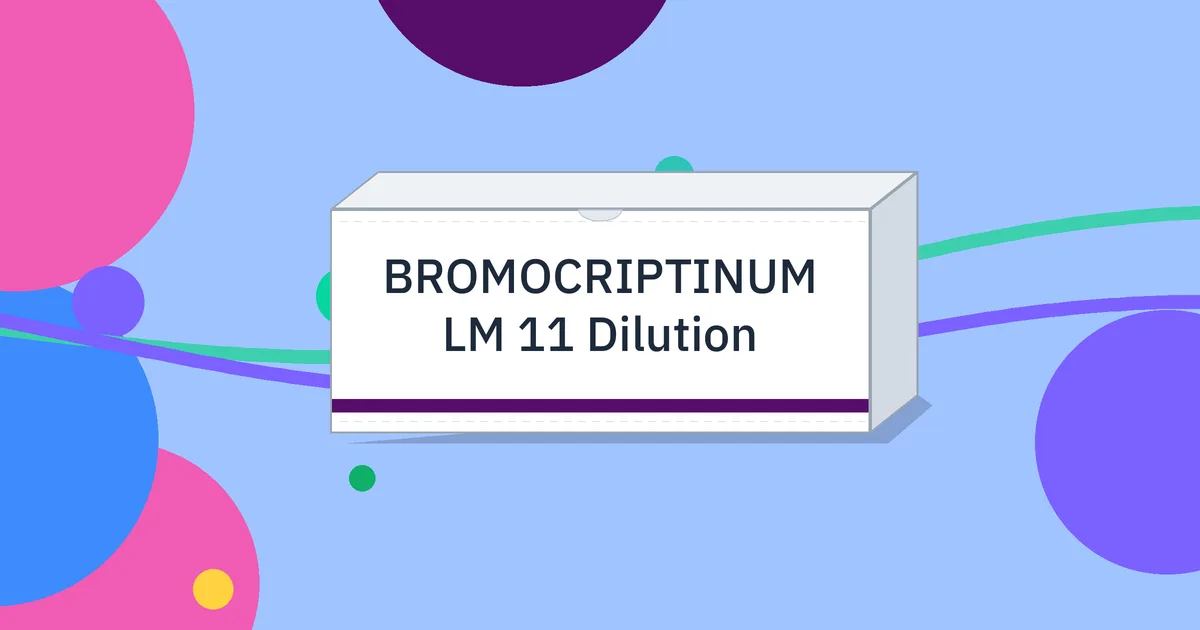 Symbolbild: Packung mit der Aufschrift BROMOCRIPTINUM LM 11 Dilution (PZN 13396560) – Verfügbarkeit und Bezug in Apotheken in Frankfurt am Main
